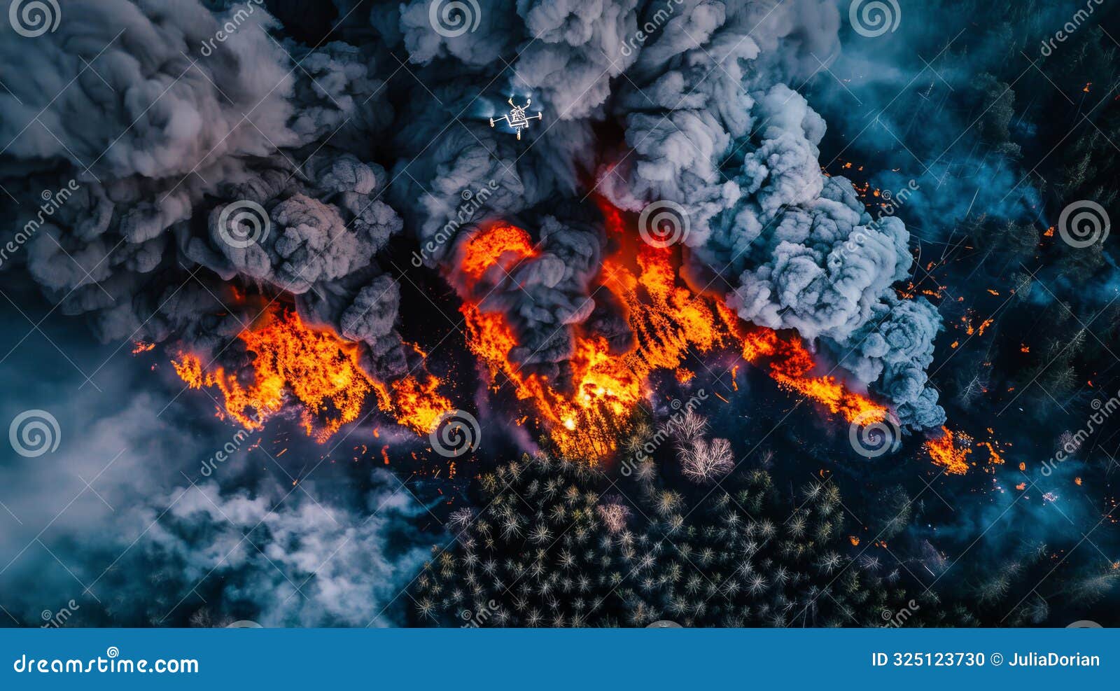 Aerial View of War Torn Earth Destroyed Cities, Explosions, Fires ...