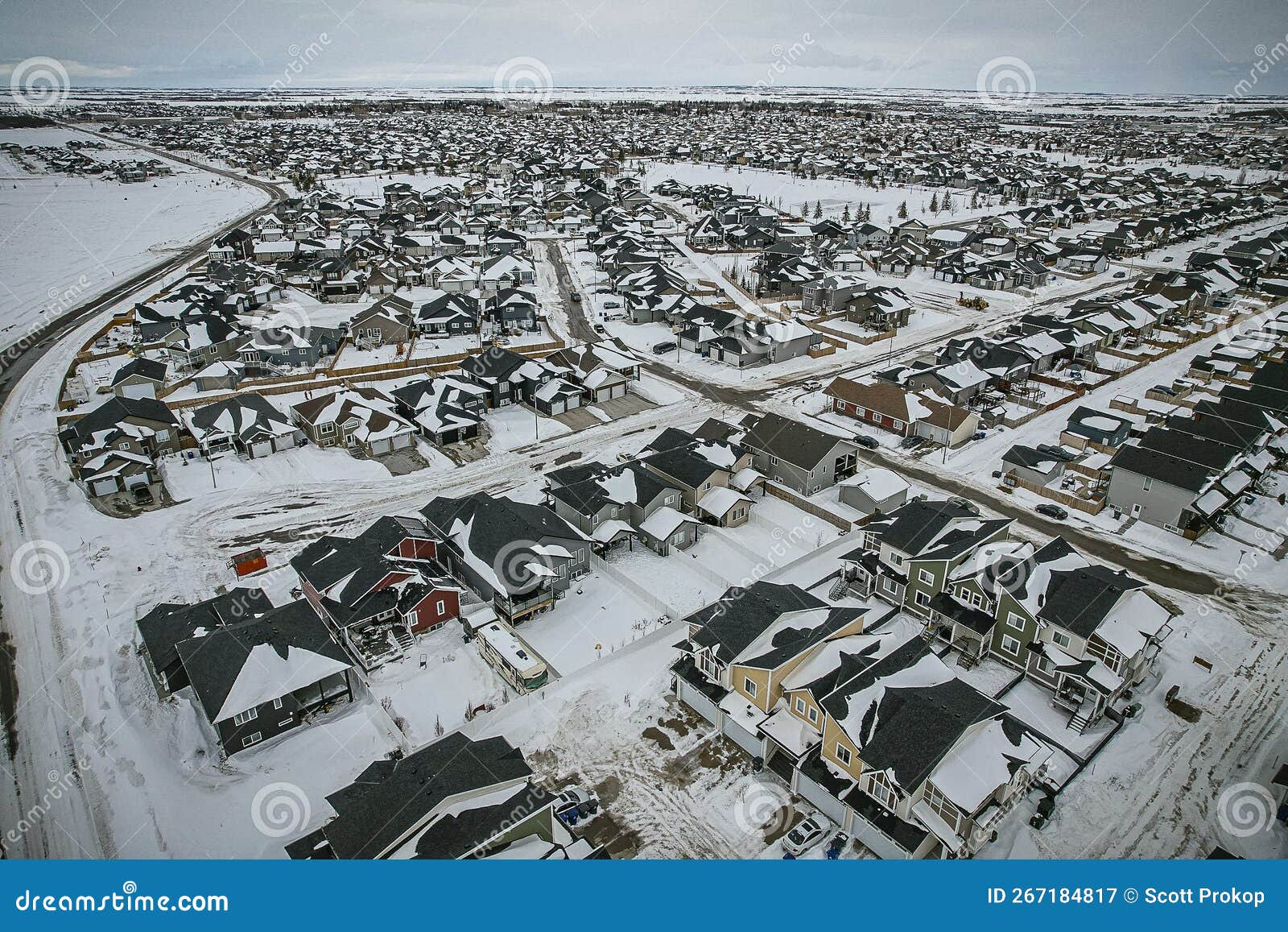 Aerial View of Warman in Central Saskatchewan, Canada Stock Image ...