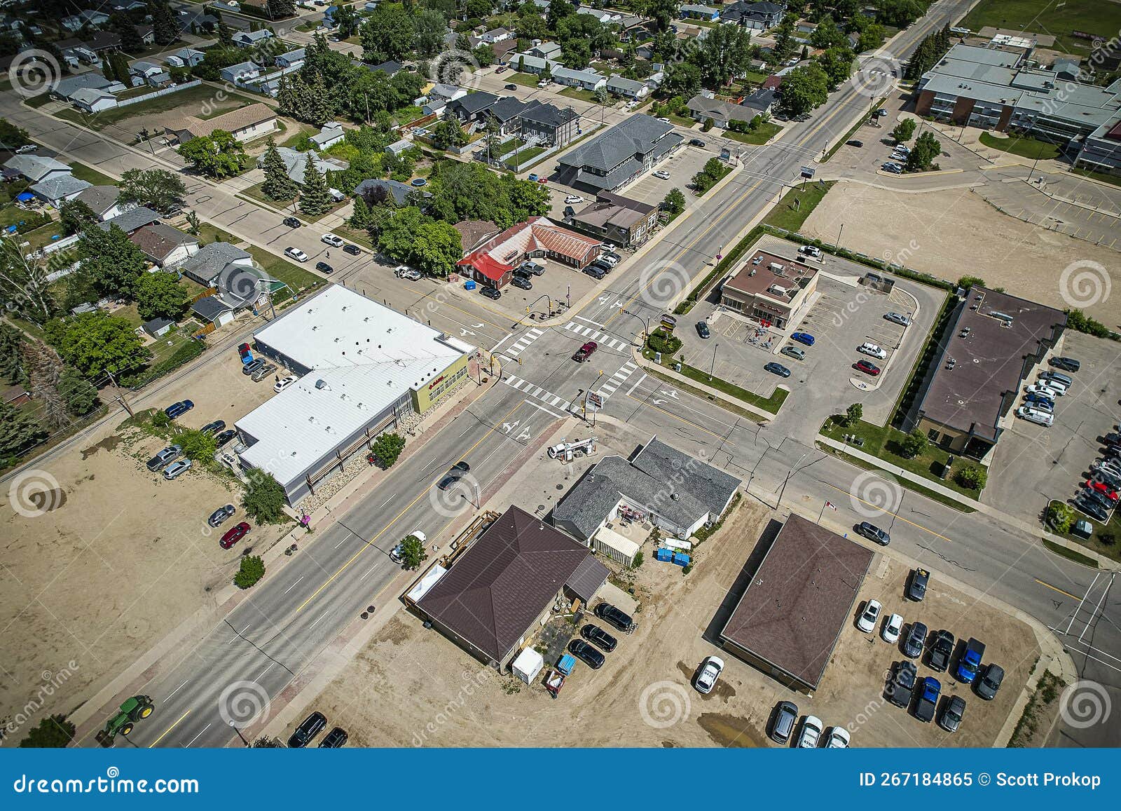 Aerial View of Warman in Central Saskatchewan, Canada Stock Image ...