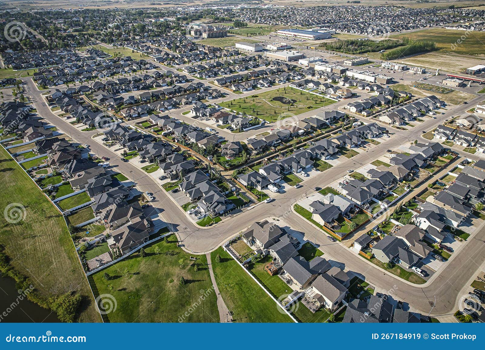 Aerial View of Warman in Central Saskatchewan, Canada Stock Image ...