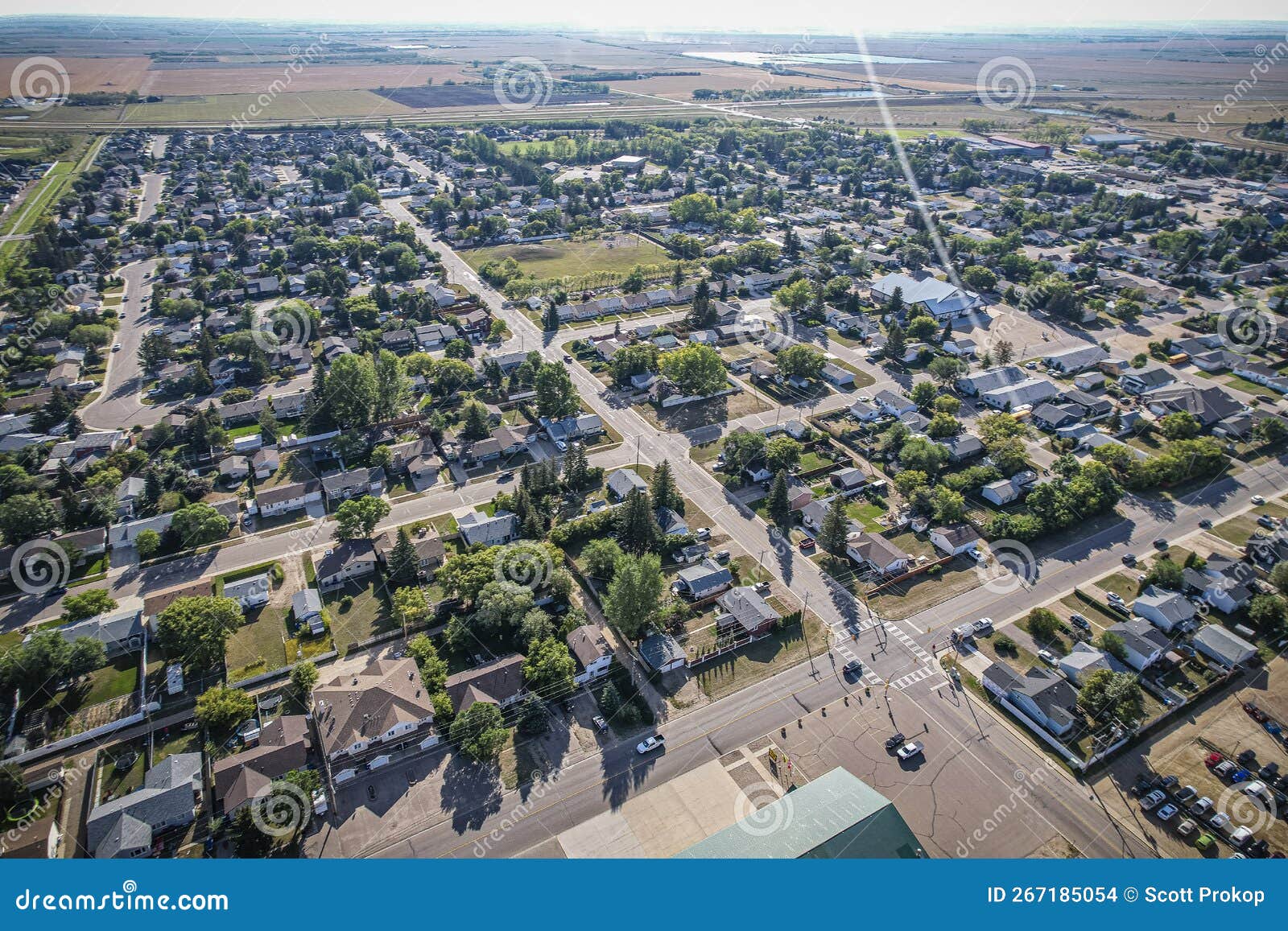 Aerial View of Warman in Central Saskatchewan, Canada Stock Photo ...