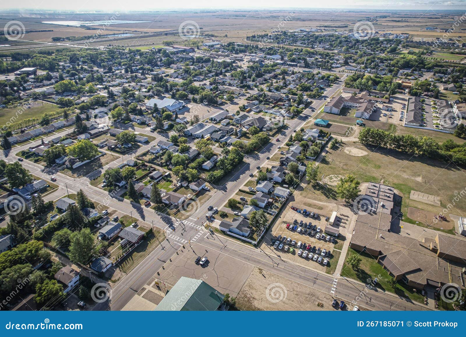 Aerial View of Warman in Central Saskatchewan, Canada Stock Image ...