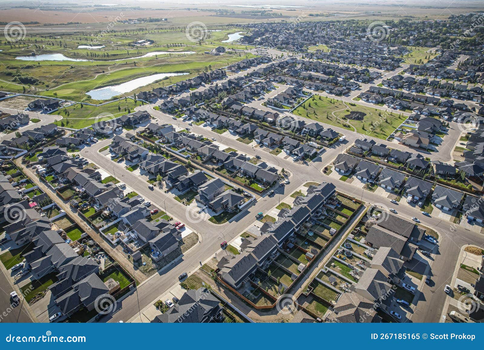 Aerial View of Warman in Central Saskatchewan, Canada Stock Image ...