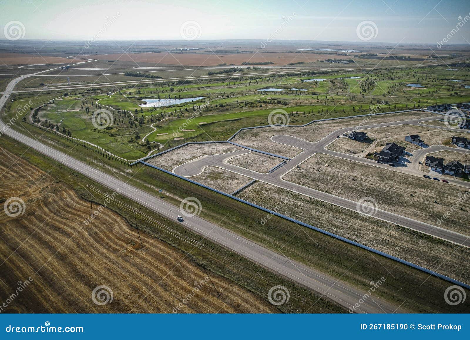 Aerial View of Warman in Central Saskatchewan, Canada Stock Photo ...