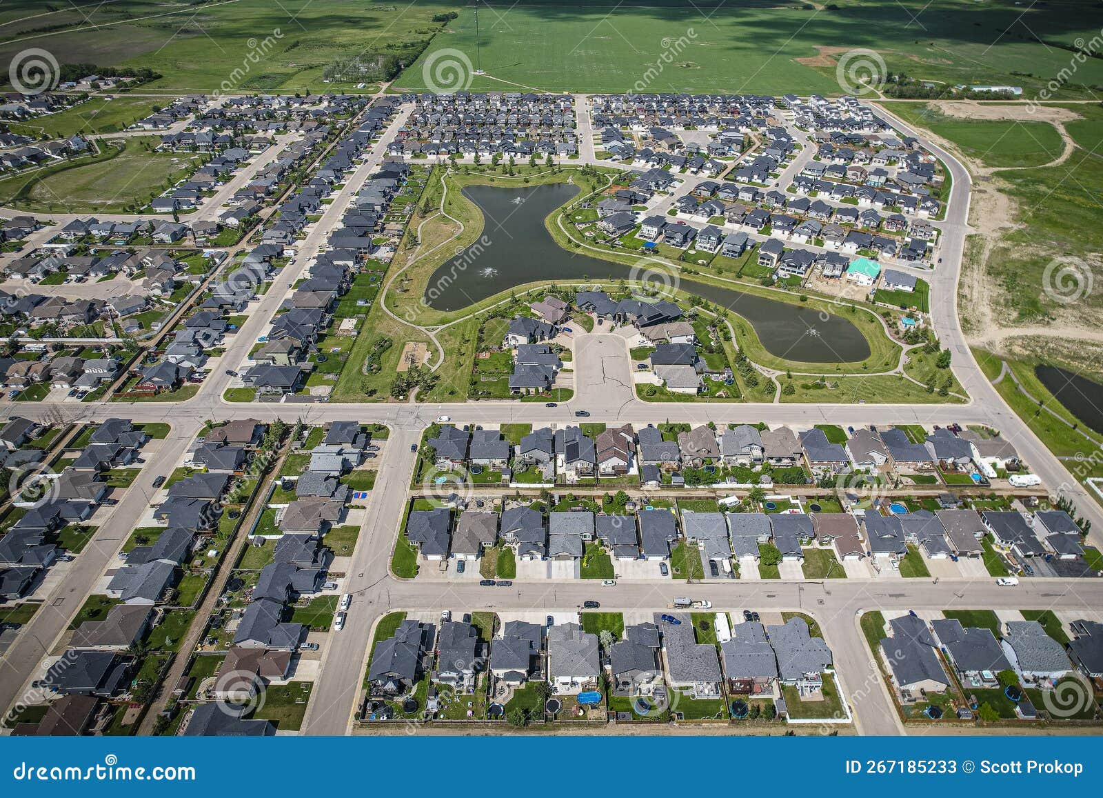 Aerial View of Warman in Central Saskatchewan, Canada Stock Image ...