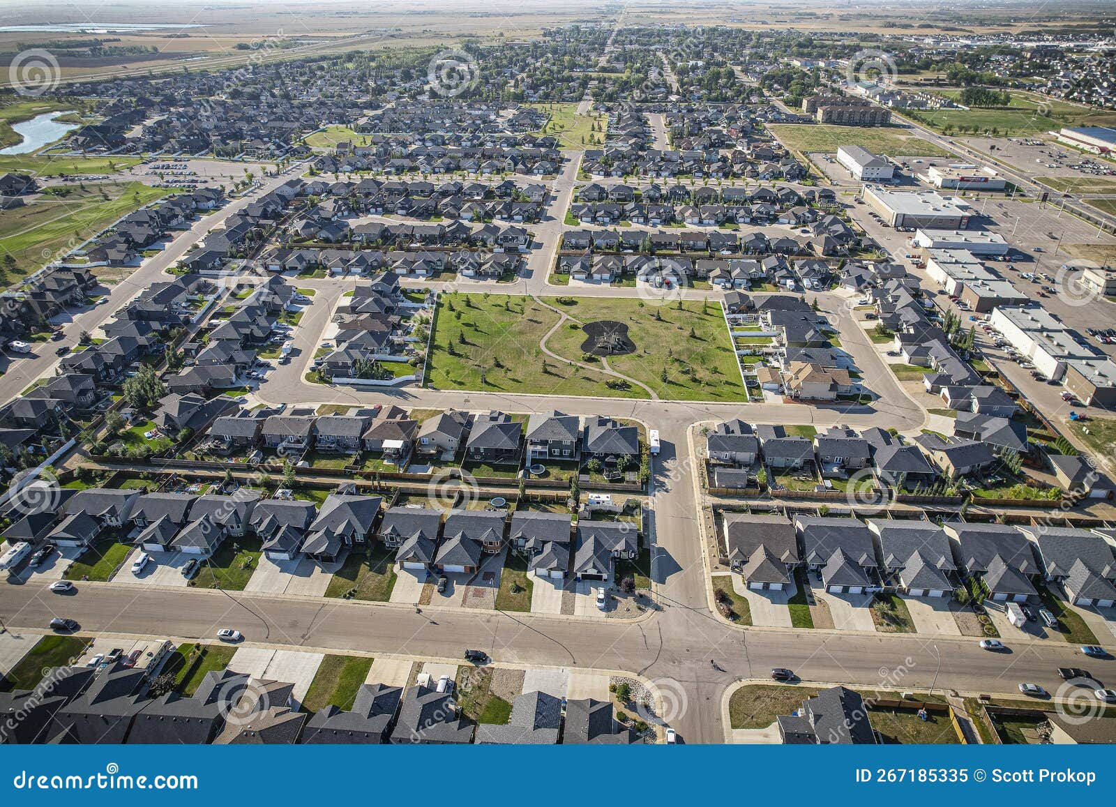 Aerial View of Warman in Central Saskatchewan, Canada Stock Image ...