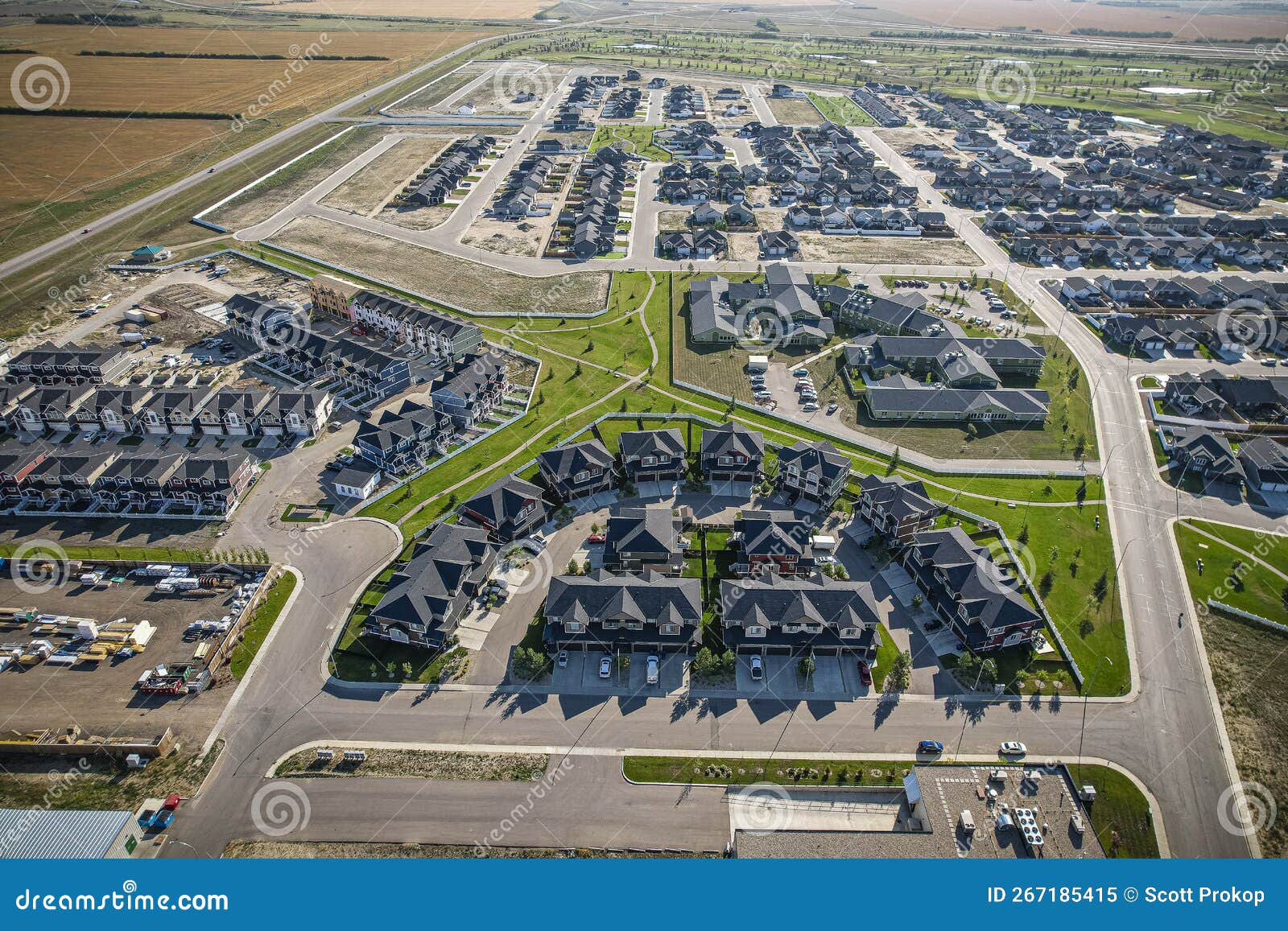 Aerial View of Warman in Central Saskatchewan, Canada Stock Image ...