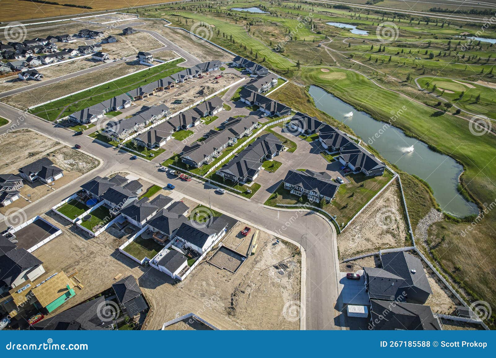 Aerial View of Warman in Central Saskatchewan, Canada Stock Photo ...