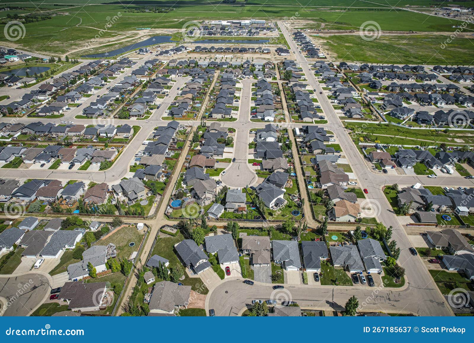 Aerial View of Warman in Central Saskatchewan, Canada Stock Image ...