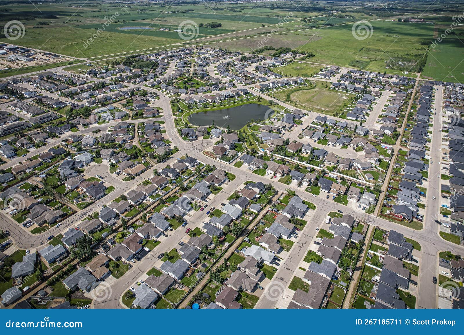 Aerial View of Warman in Central Saskatchewan, Canada Stock Image ...