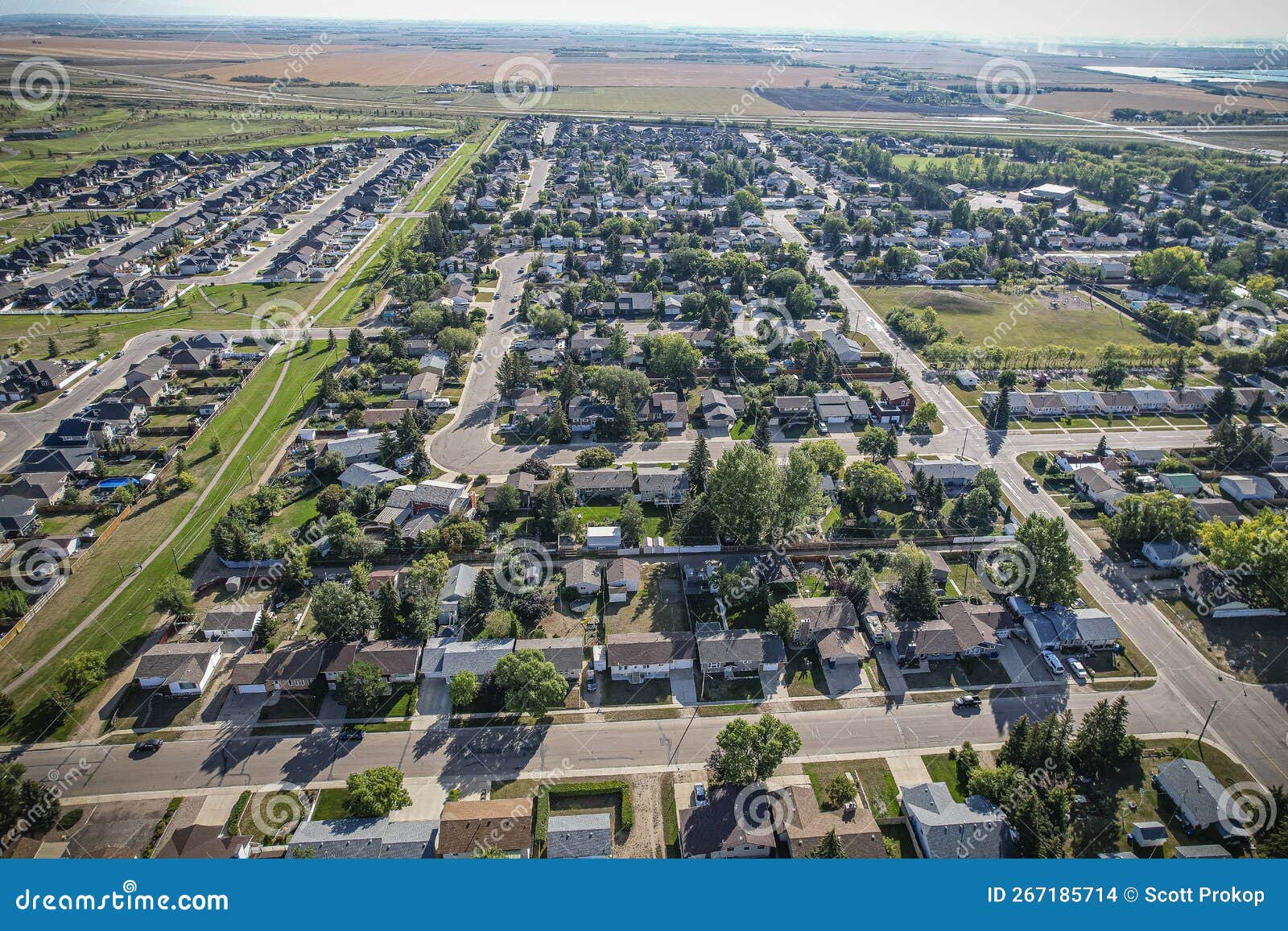 Aerial View of Warman in Central Saskatchewan, Canada Stock Photo ...