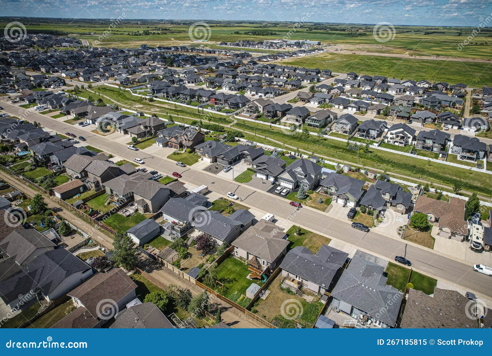Aerial View of Warman in Central Saskatchewan, Canada Stock Image ...