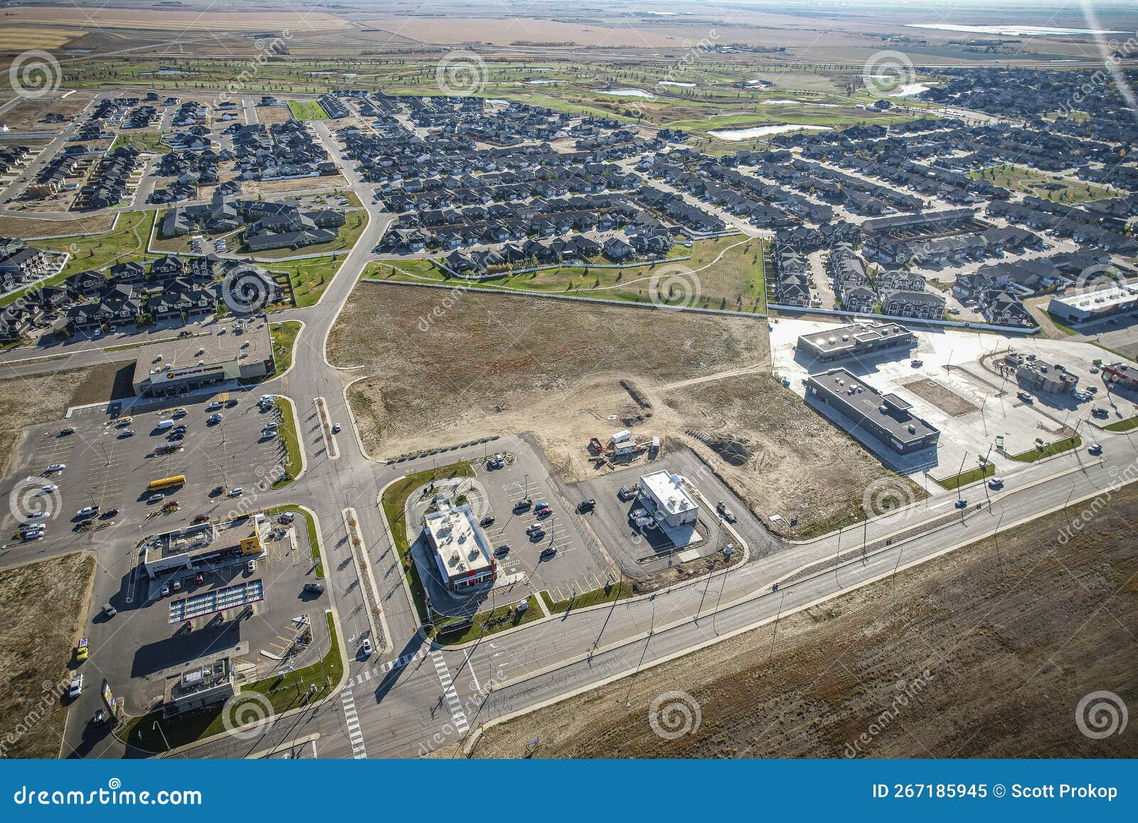 Aerial View of Warman in Central Saskatchewan, Canada Stock Image ...