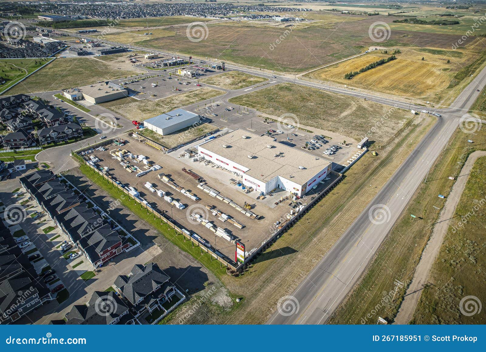 Aerial View of Warman in Central Saskatchewan, Canada Stock Image ...