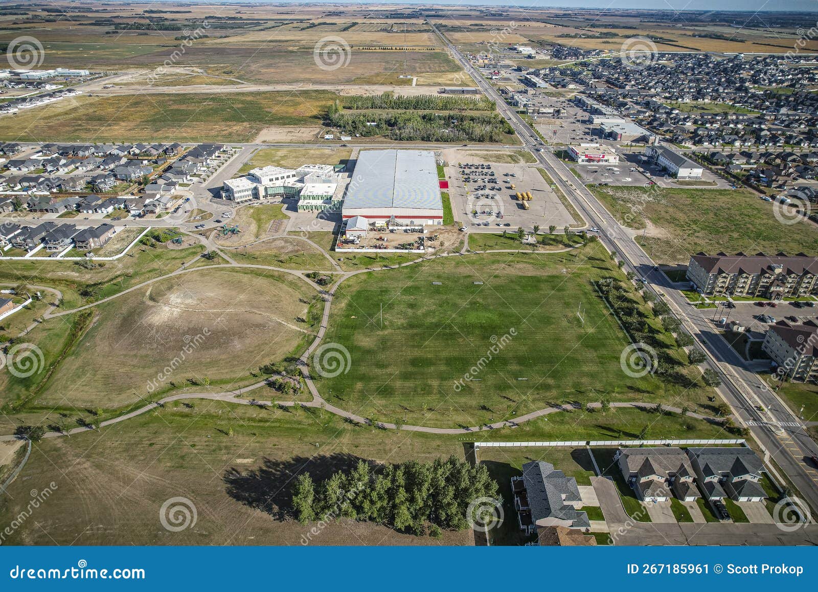 Aerial View of Warman in Central Saskatchewan, Canada Stock Image ...
