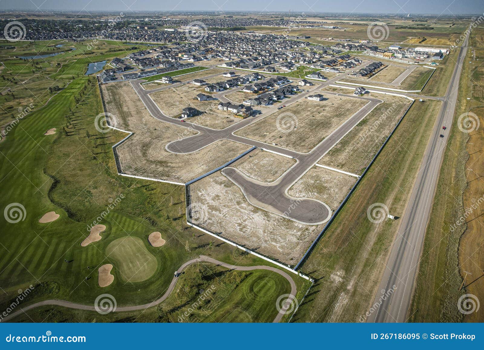 Aerial View of Warman in Central Saskatchewan, Canada Stock Image ...