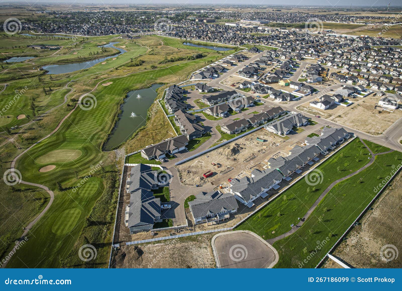 Aerial View of Warman in Central Saskatchewan, Canada Stock Image ...