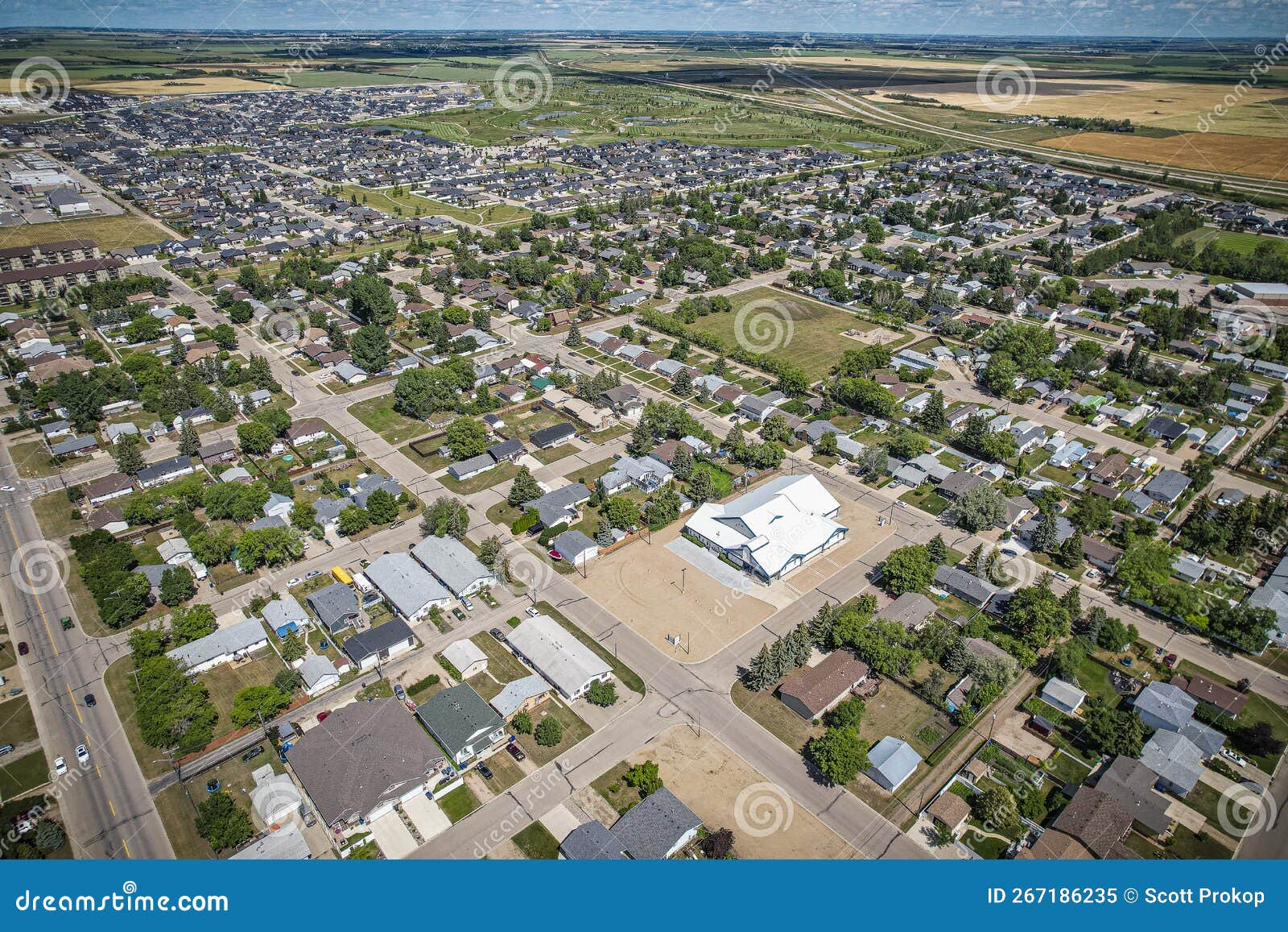 Aerial View of Warman in Central Saskatchewan, Canada Stock Image ...