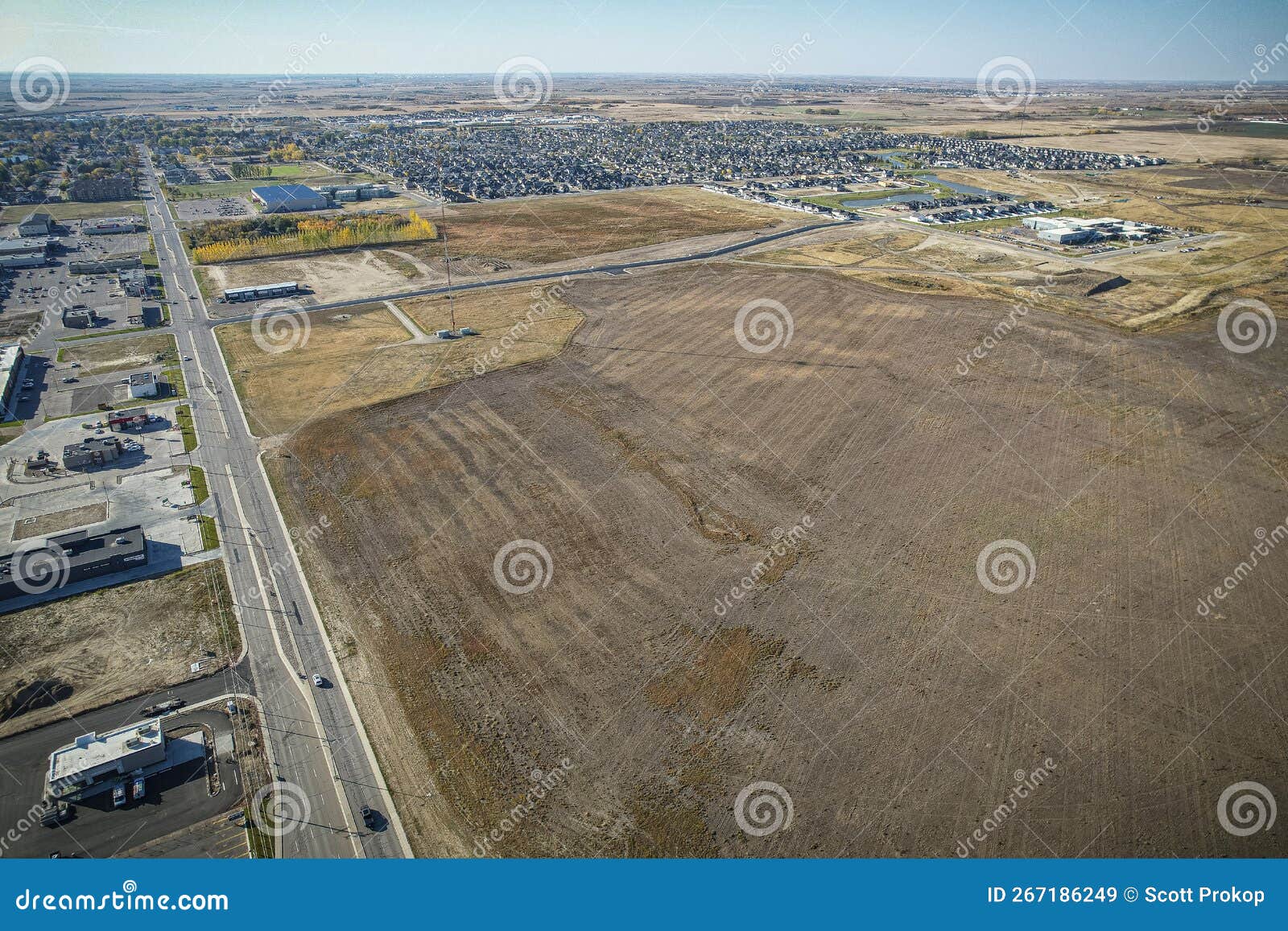 Aerial View of Warman in Central Saskatchewan, Canada Stock Image ...