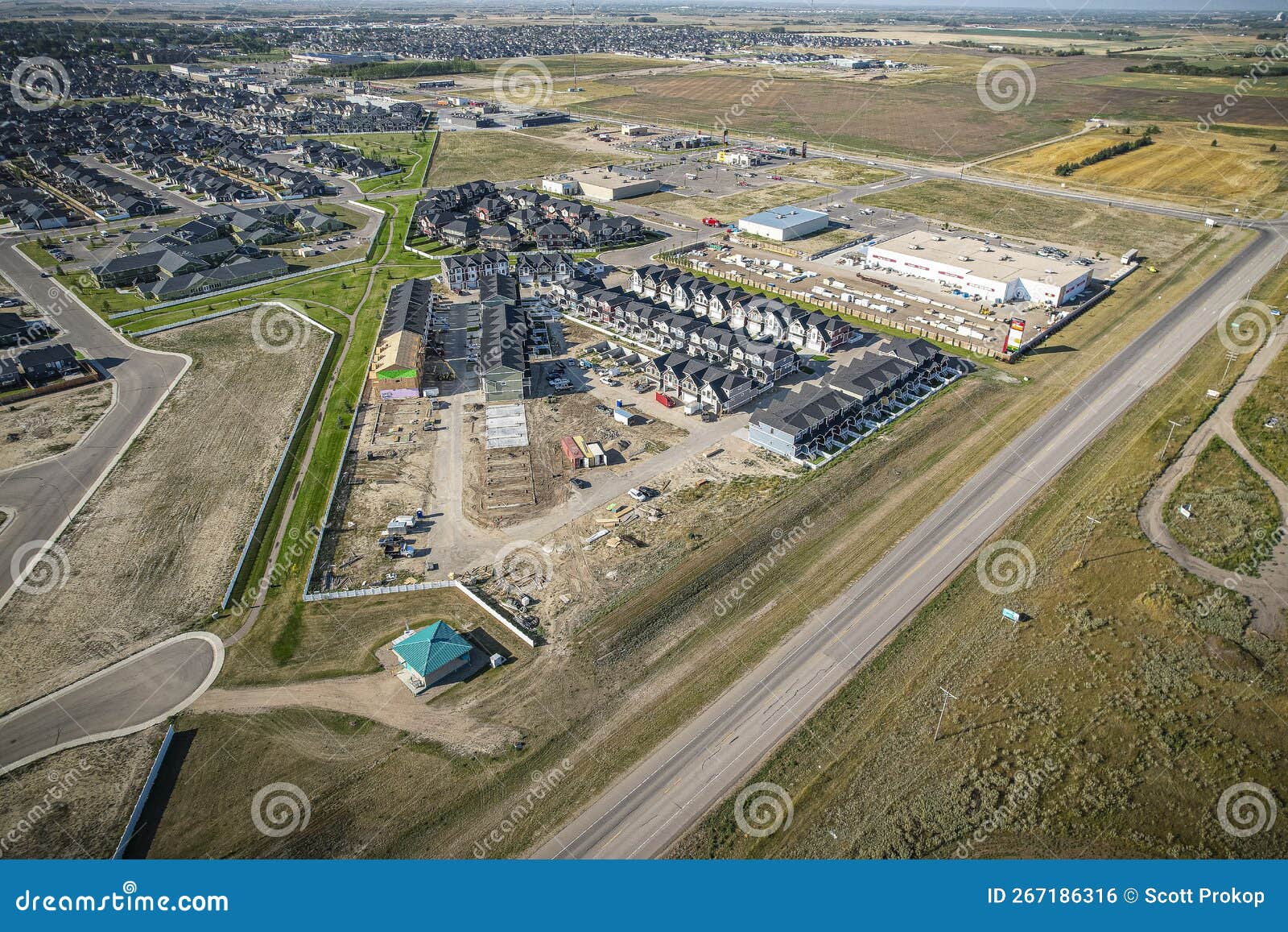 Aerial View of Warman in Central Saskatchewan, Canada Stock Photo ...