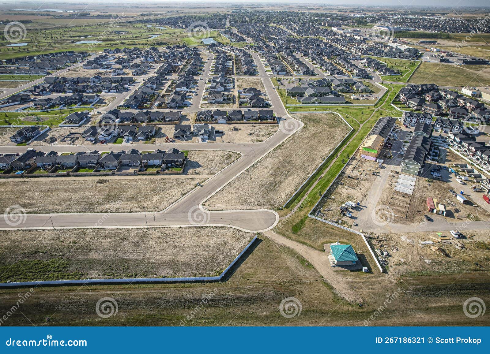 Aerial View of Warman in Central Saskatchewan, Canada Stock Image ...