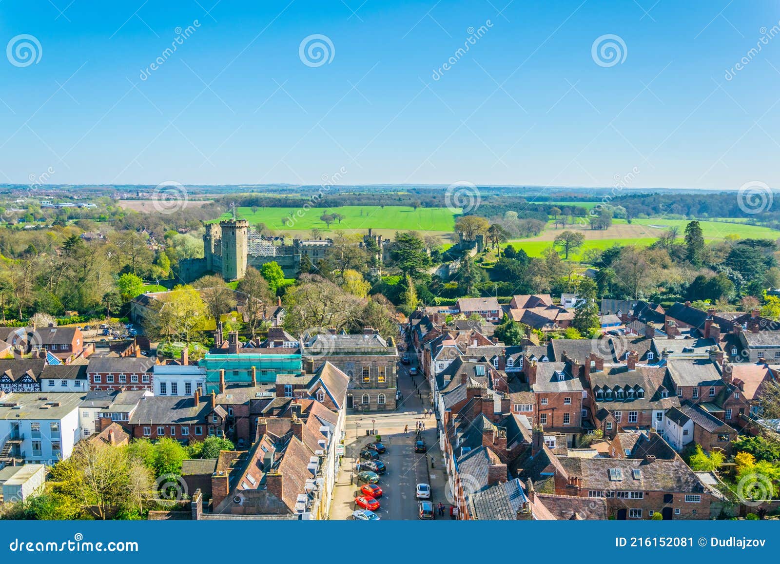 Aerial View of the Warwick Castle, England Stock Image - Image of ...