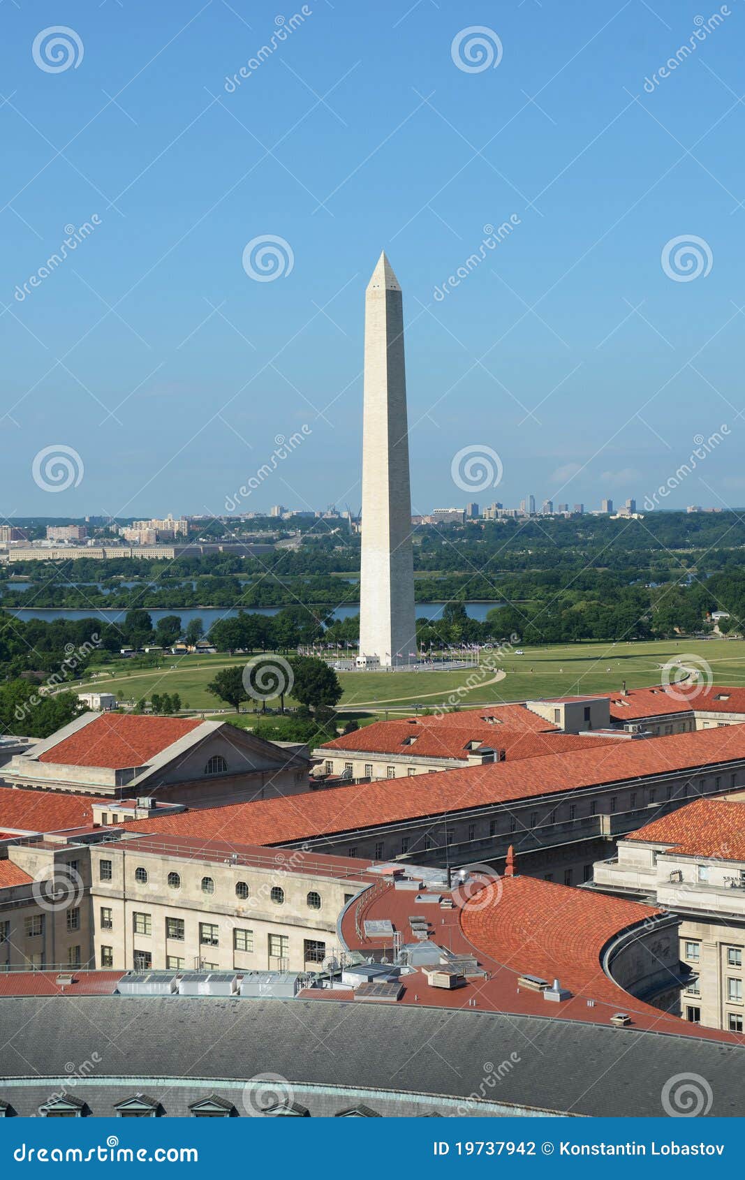 Aerial View on Washington DC Stock Photo - Image of capitol, washington ...