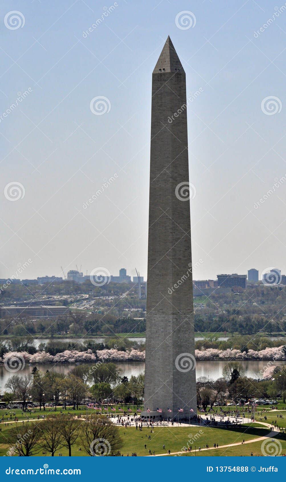 Aerial View of the Washington Monument Stock Photo - Image of architect ...
