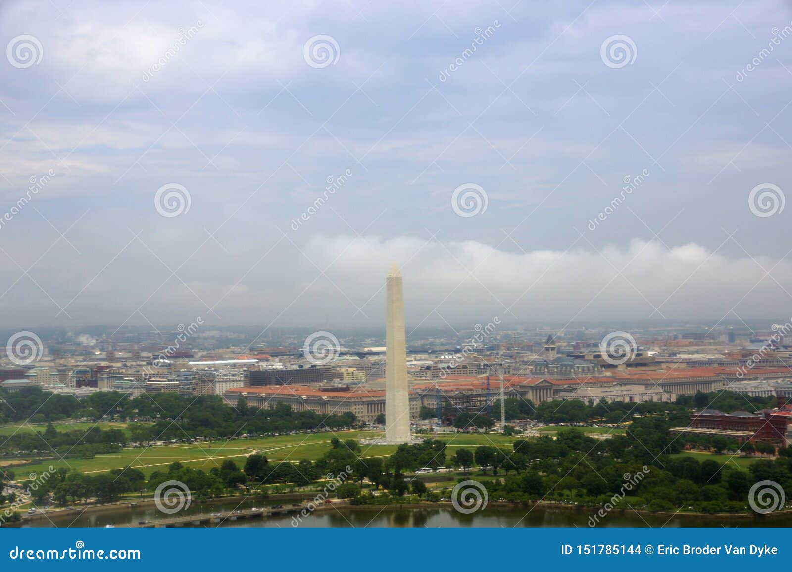 Aerial View of Washington Monument Stock Photo - Image of downtown ...