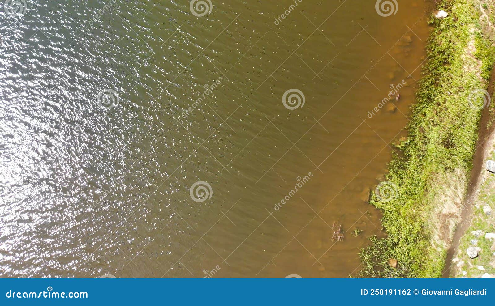 Aerial View of Water in a Mountain Lake Stock Photo - Image of place ...