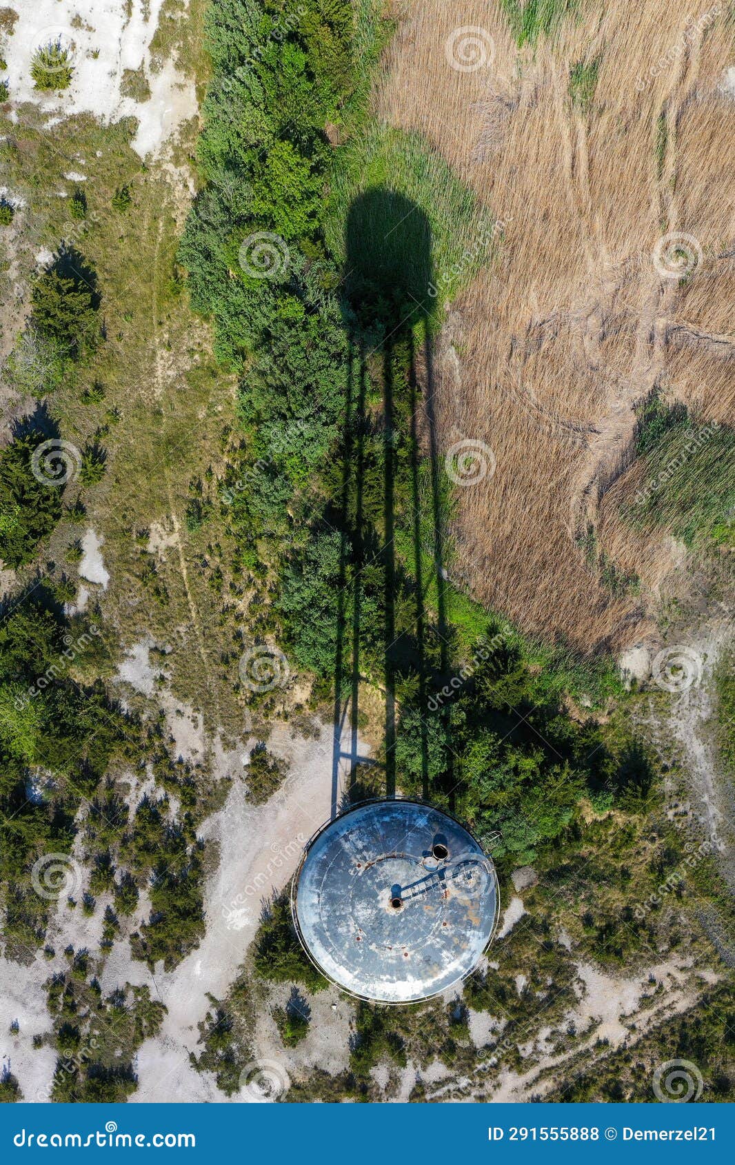 Aerial View of Water Tower stock photo. Image of bridge - 291555888