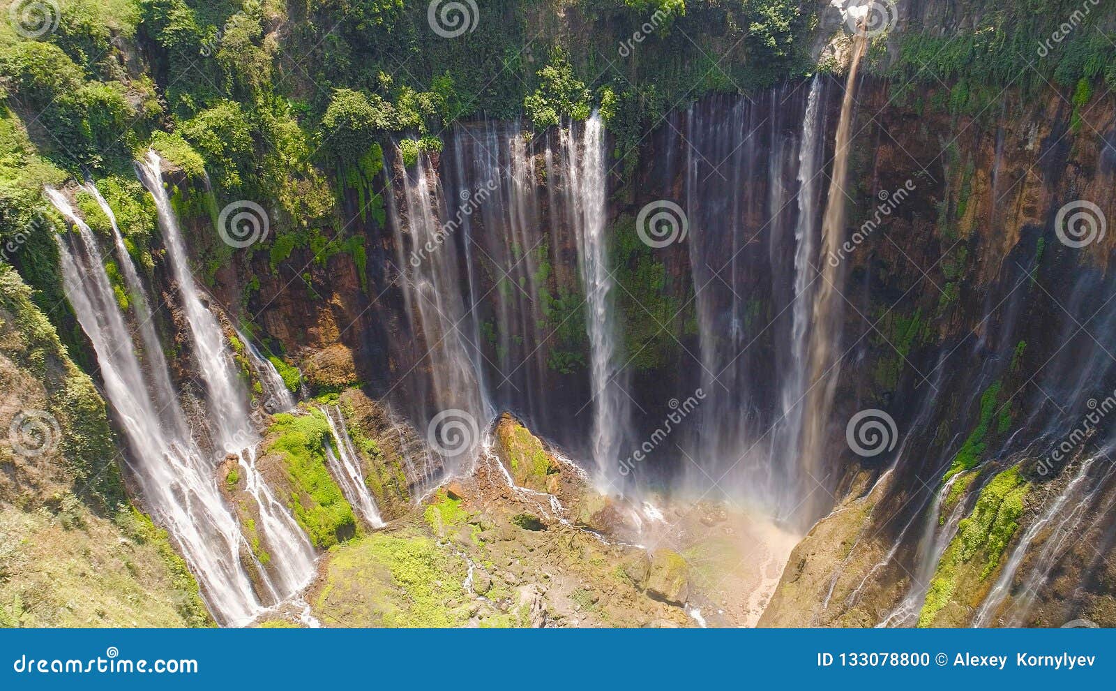 Waterfall Coban Sewu Java Indonesia Stock Photo - Image of outdoor ...