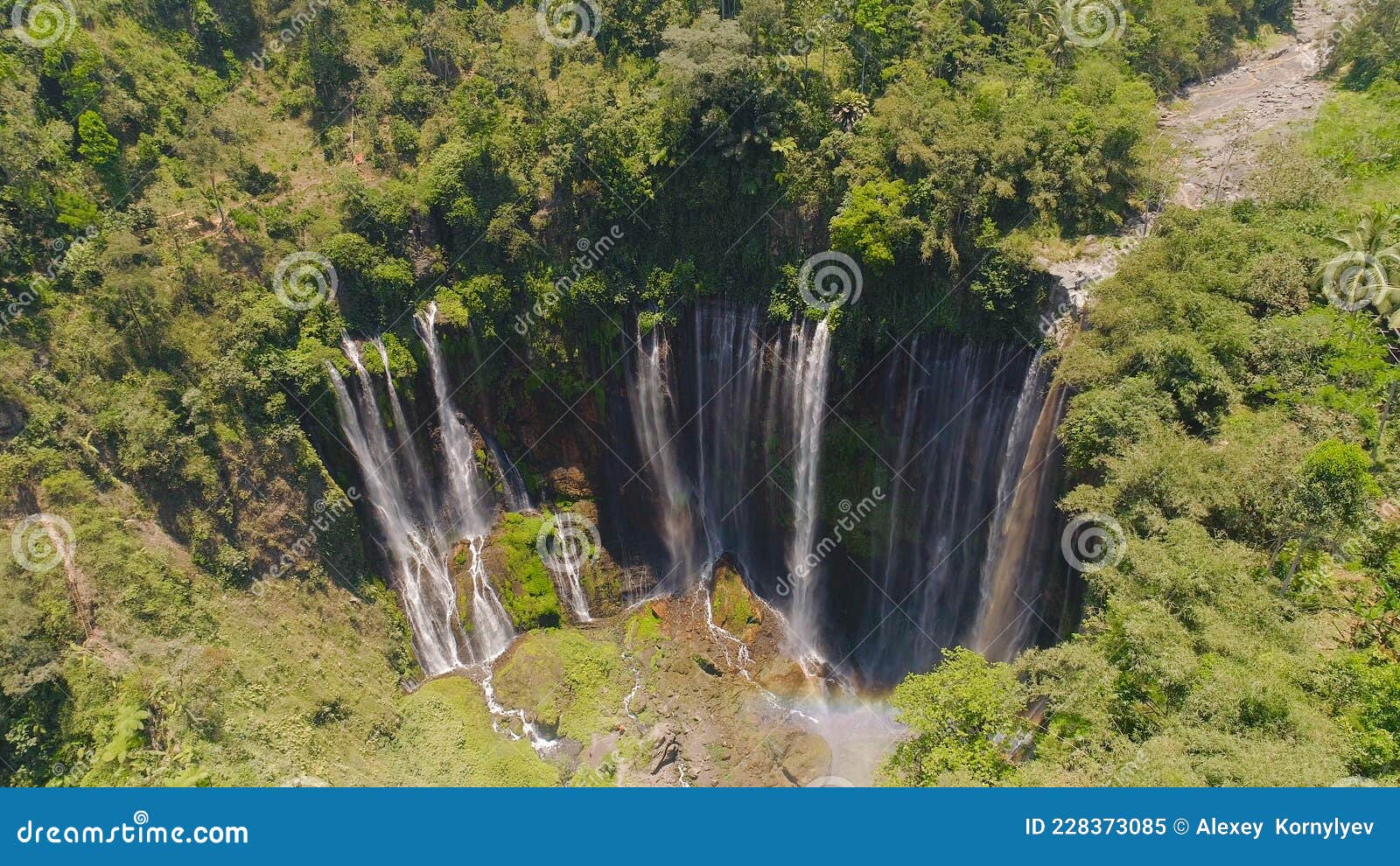 Waterfall Coban Sewu Java Indonesia Stock Image - Image of landscape ...