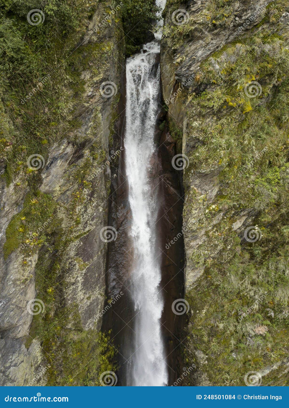 Aerial View of a Waterfall in the Peruvian Andes. Stock Photo - Image ...