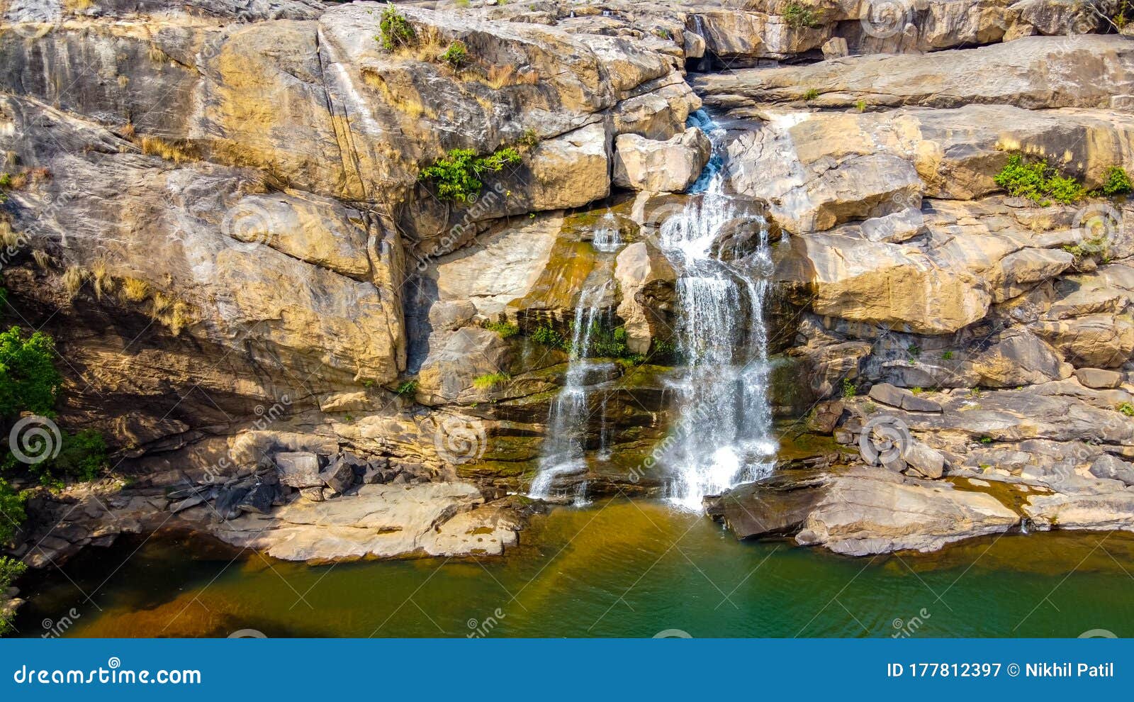 Aerial View of Waterfalls at Munnar India Stock Image - Image of forest ...