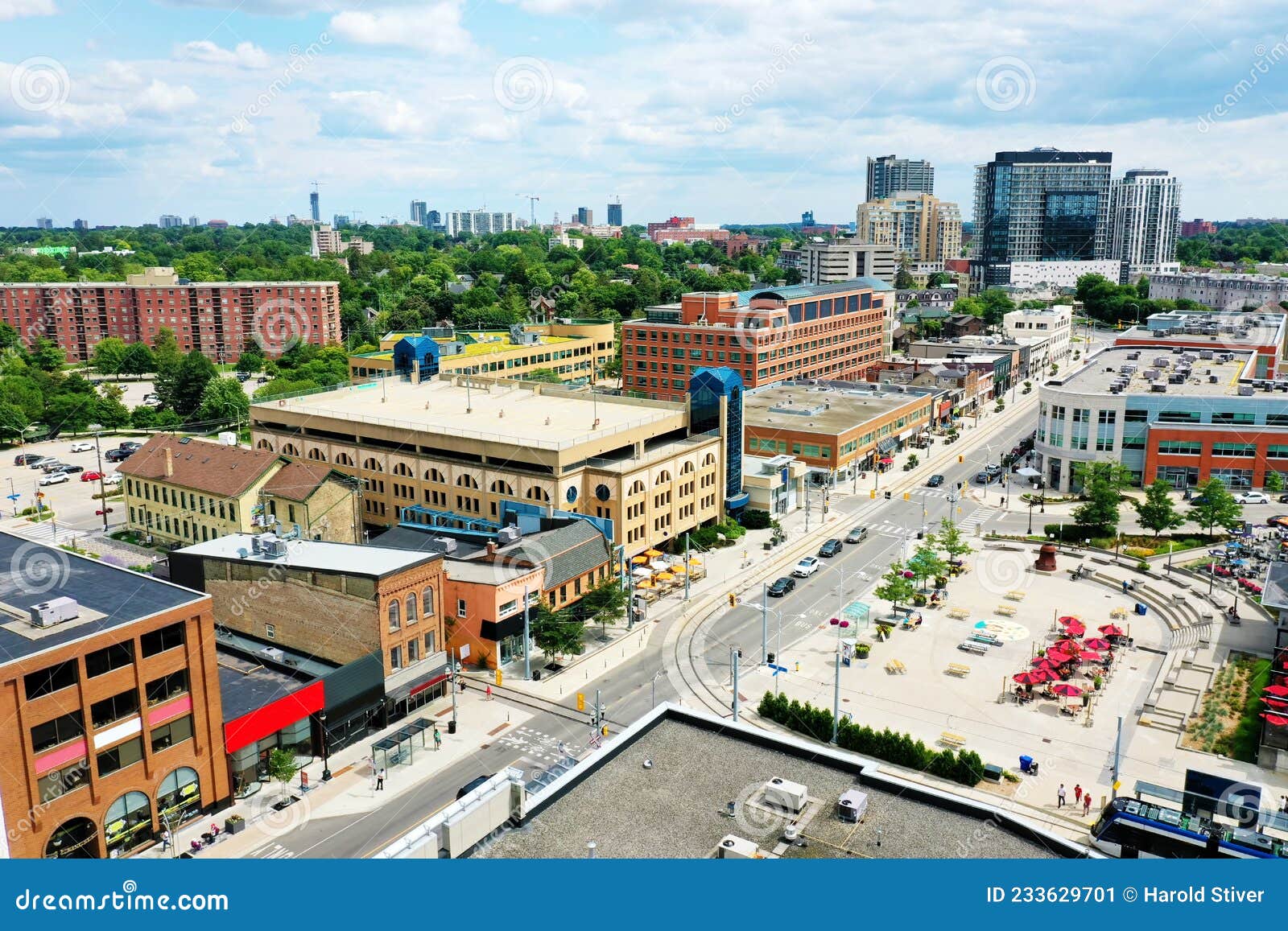 Aerial View of Waterloo, Ontario, Canada on a Beautiful Day Stock Image ...