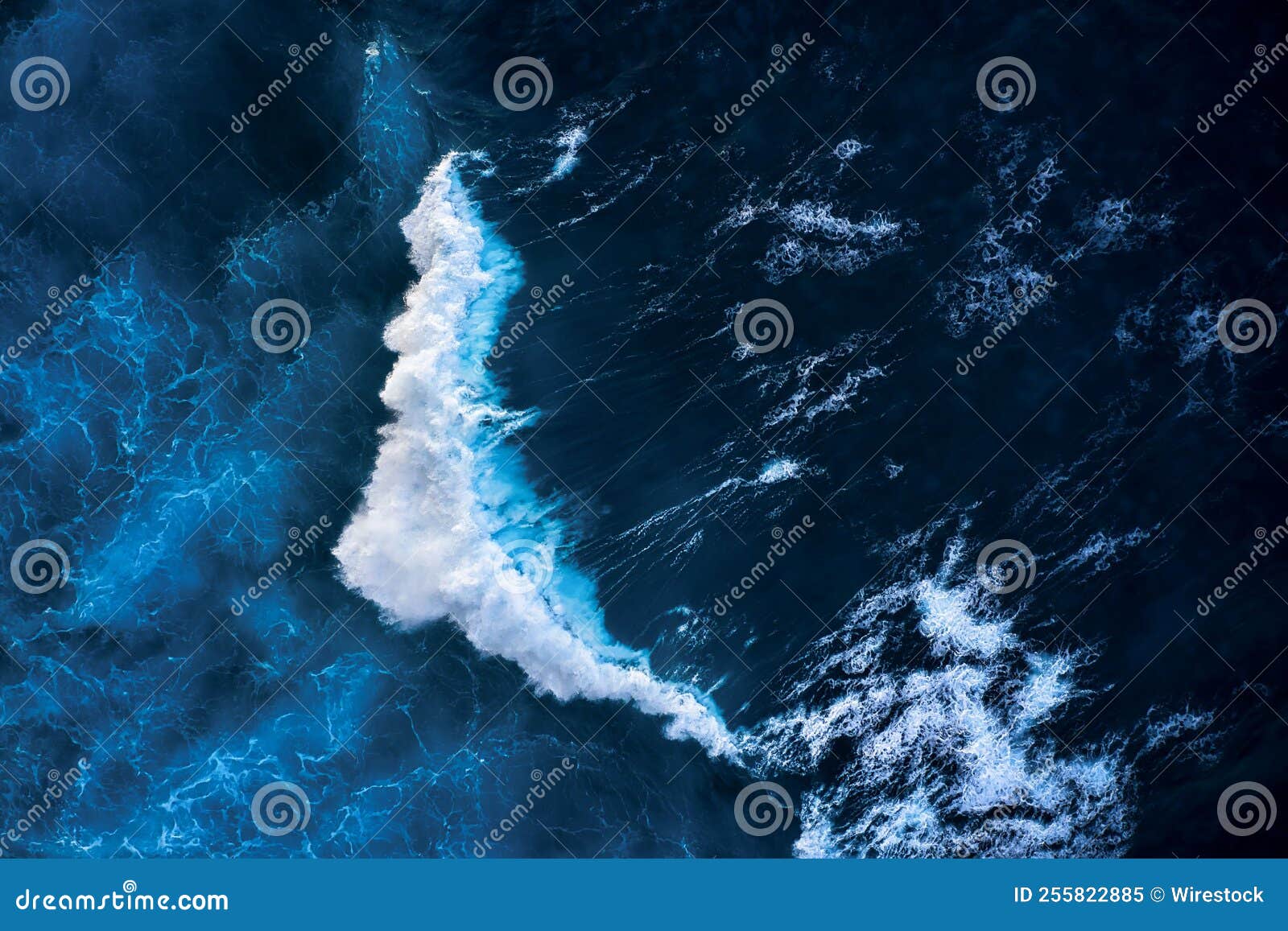 Aerial View of a Wavy Ocean Stock Image - Image of view, aerial: 255822885
