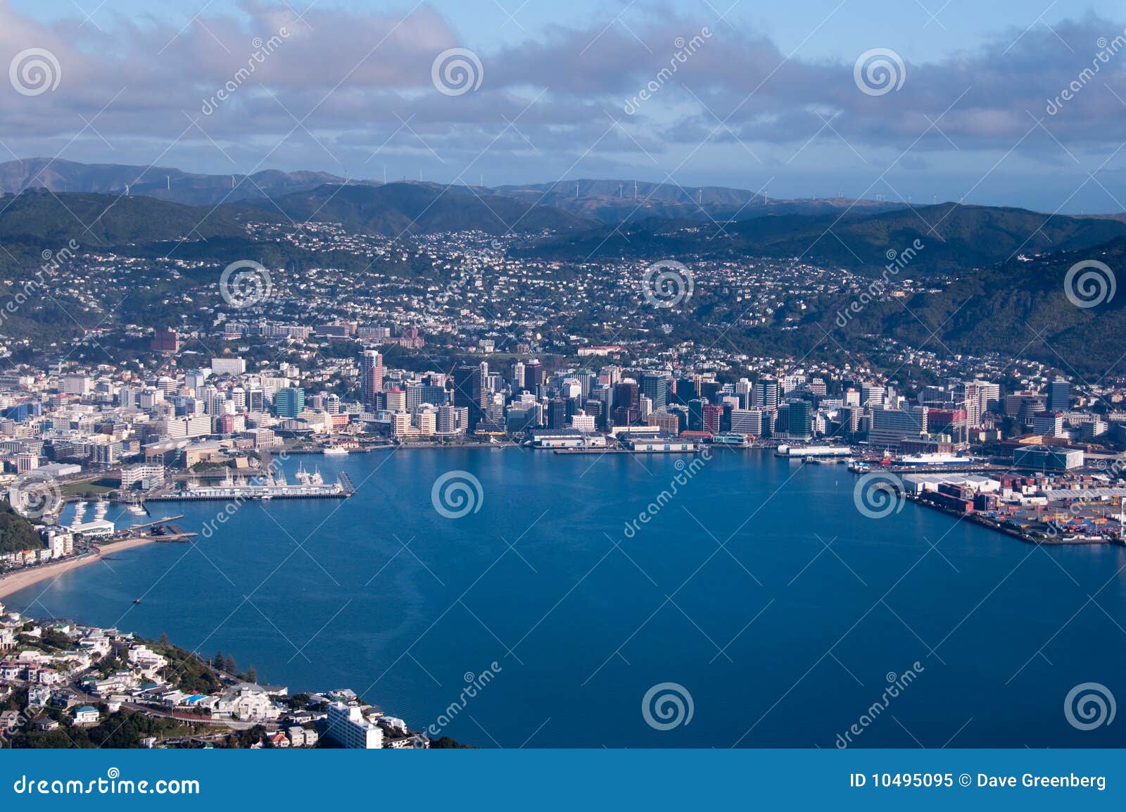Aerial View of Wellington City Stock Image - Image of hills, buildings ...