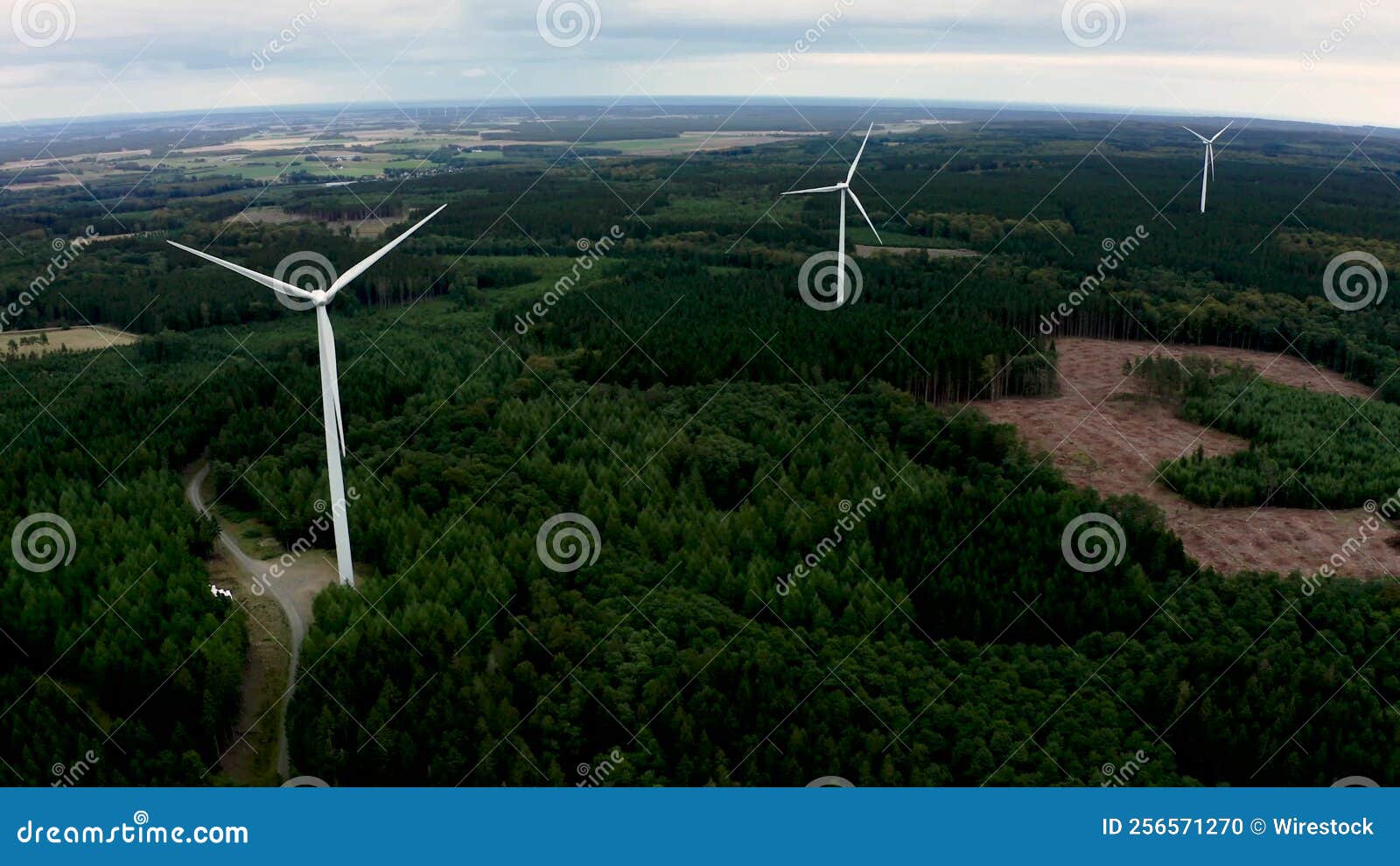 Aerial View of Wind Turbines in Greenery Stock Footage - Video of ...