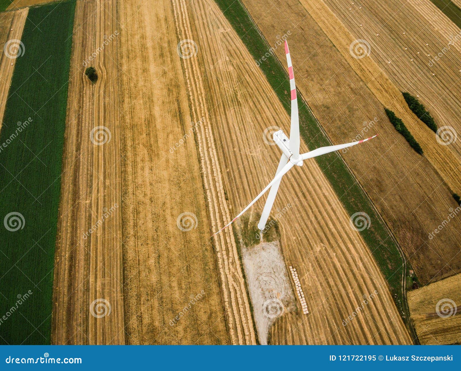 Aerial View of Windmill from Above Stock Image - Image of farm ...