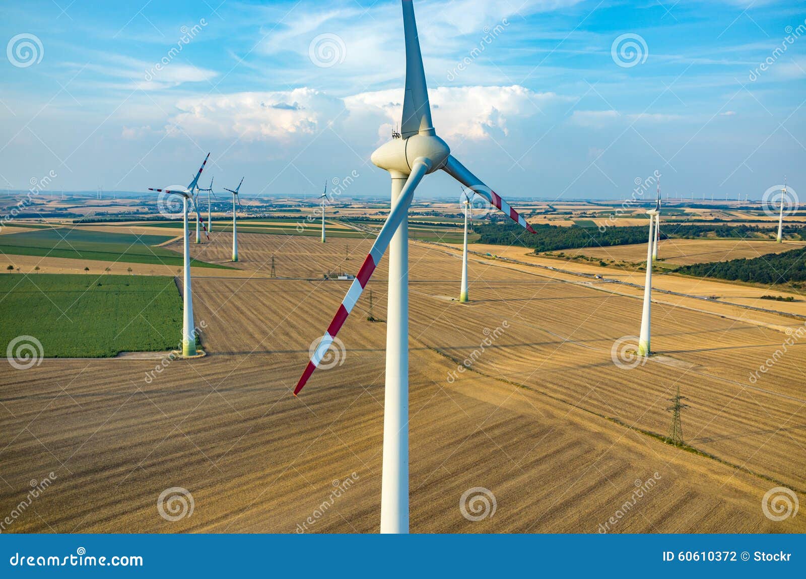 Aerial View on the Windmills Stock Photo - Image of metal, beautiful ...