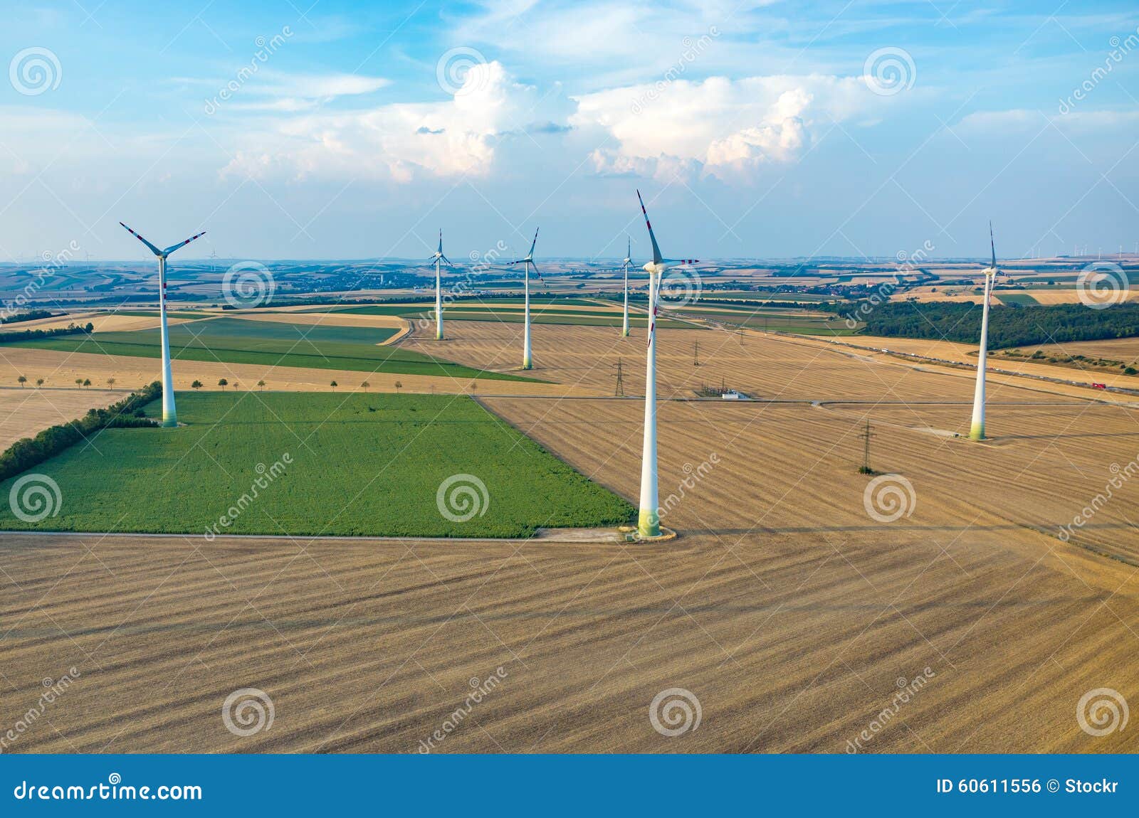 Aerial View on the Windmills Stock Photo - Image of nature ...