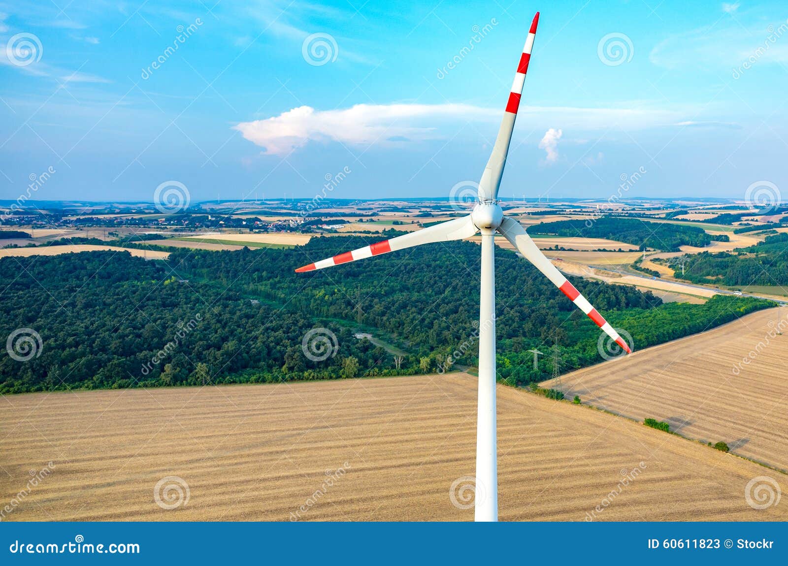 Aerial View on the Windmills Stock Image - Image of electric, colorful ...