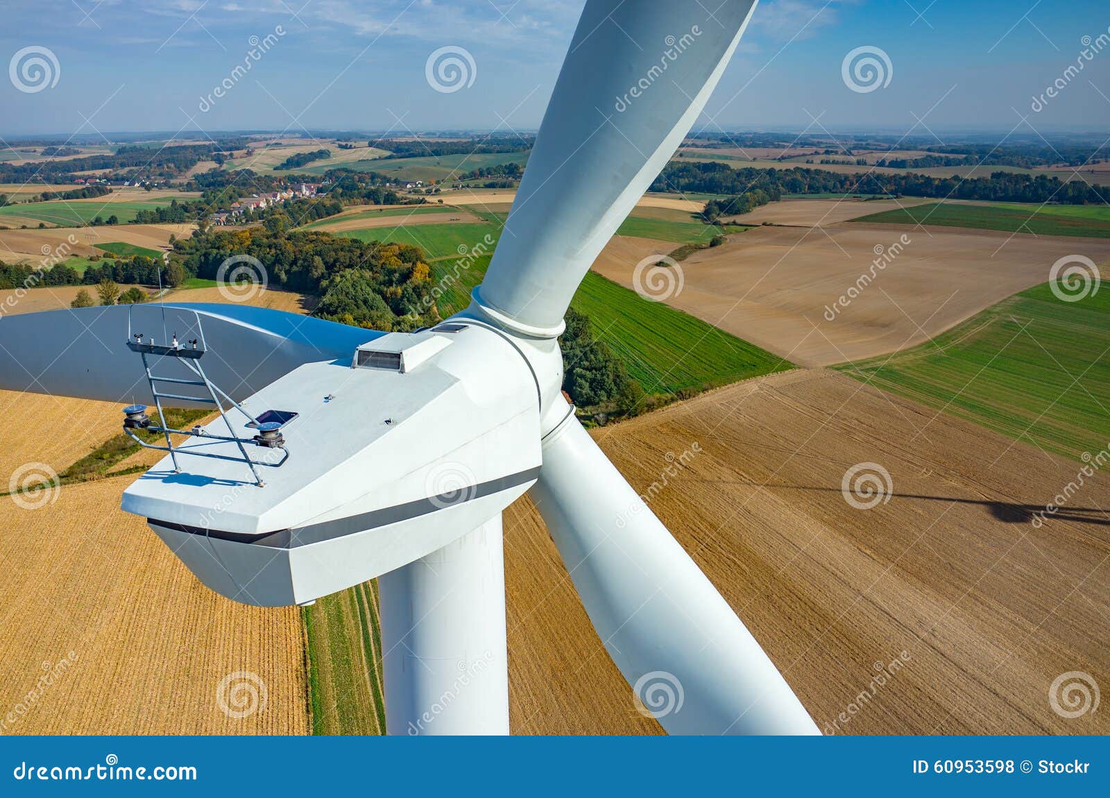 Aerial View on the Windmills Stock Photo - Image of beautiful ...