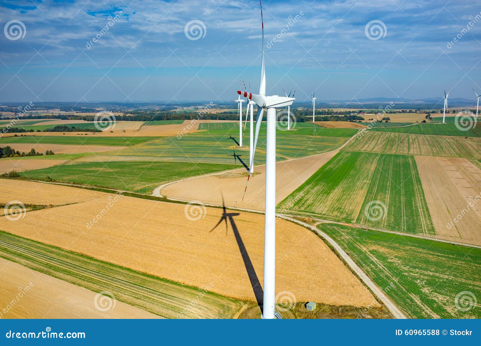 Aerial View on the Windmills Stock Photo - Image of industry, power ...