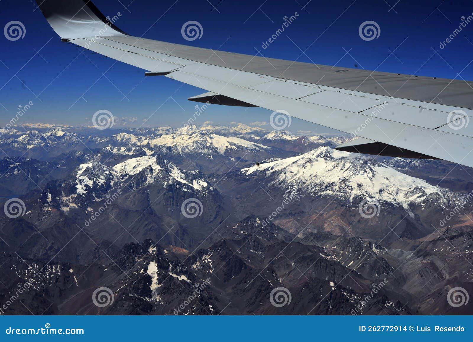 From Window Plane of Andes Range Mountains Over Chilean Territory Stock ...