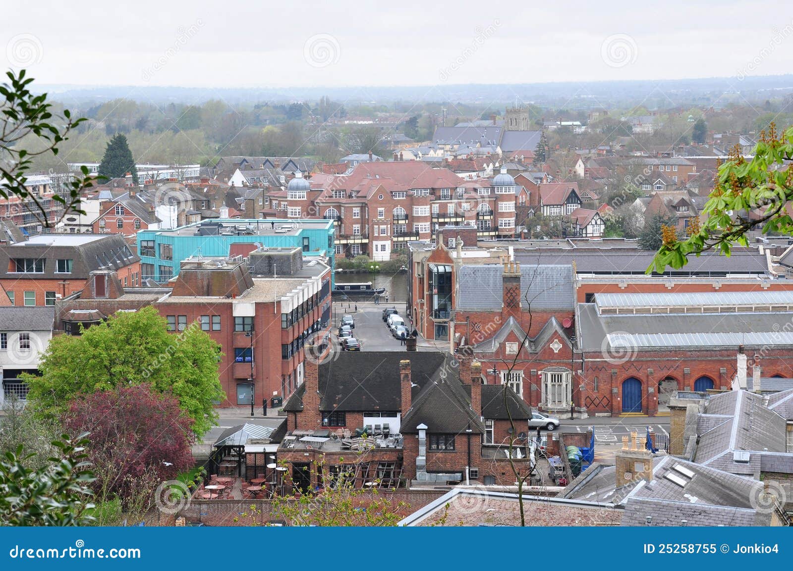 Aerial View of Windsor City, UK Stock Image - Image of view, house ...