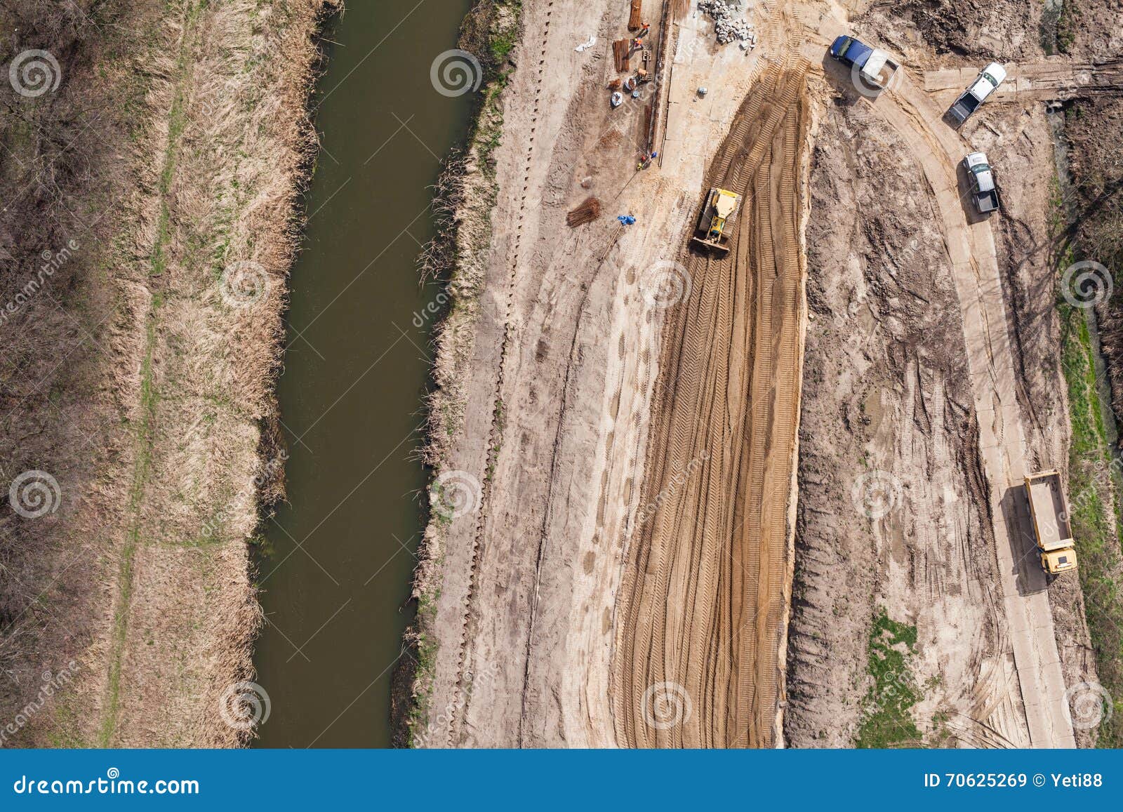 Aerial View of the Working Earth Mover Stock Image - Image of ground ...