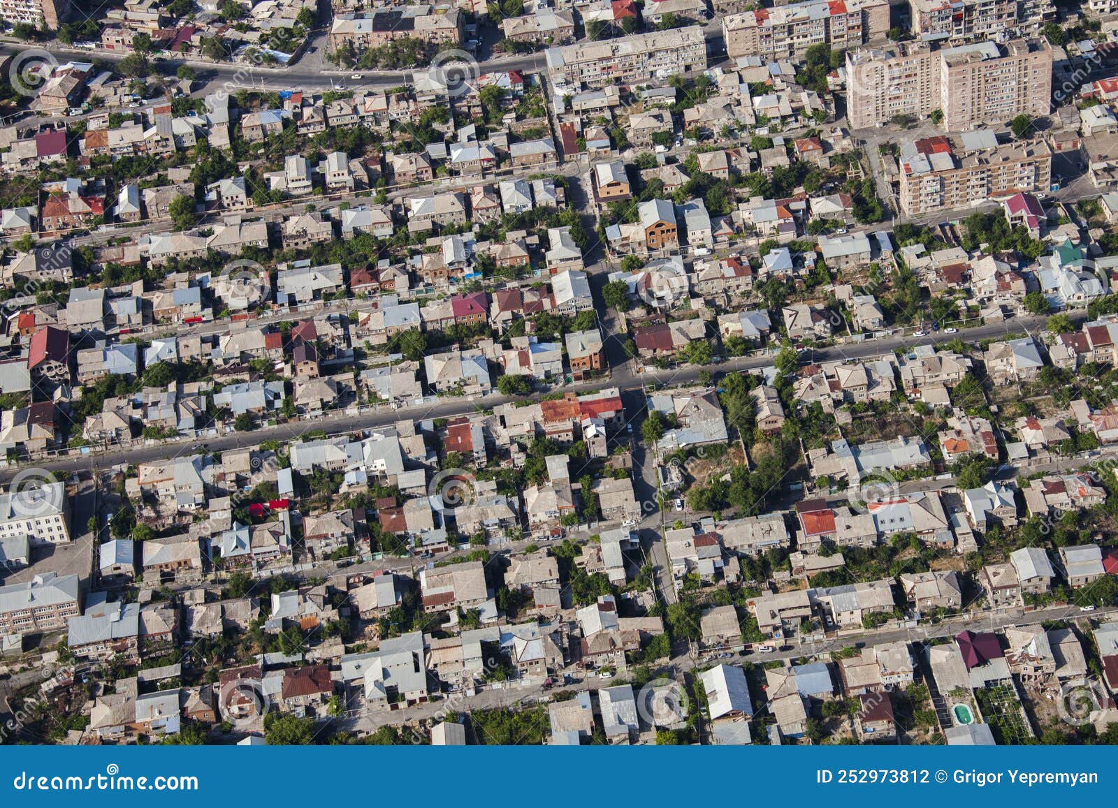 Aerial view of Yerevan stock photo. Image of skyline - 252973812