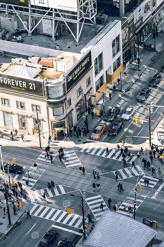 Aerial View Of Yonge Dundas Square Intersection In Downtown Toronto Editorial Stock Image